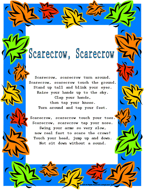 Fall Rhymes & Songs: "Scarecrow, Scarecrow" and Sing Along Learning Video