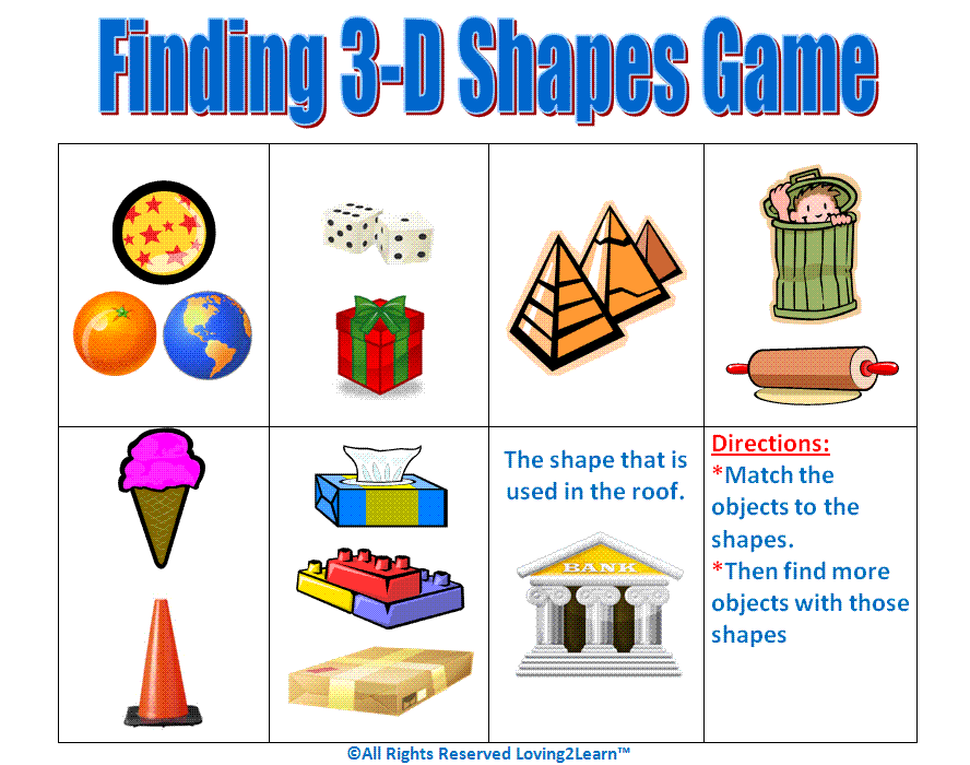 Super Subjects - Mighty Math - Geometry - Shapes - Finding 3-D Shapes Game